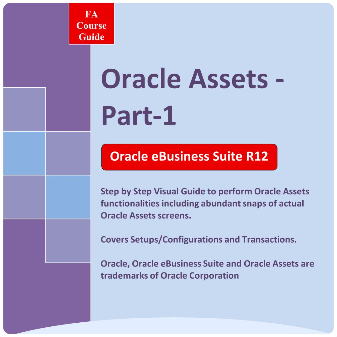 EBS R12 Books - Fixed Assets - Part-1 - Portal | OracleErpGuide.com